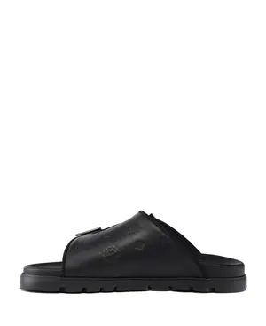 Mcm Embossed Monogram Leather Sandals