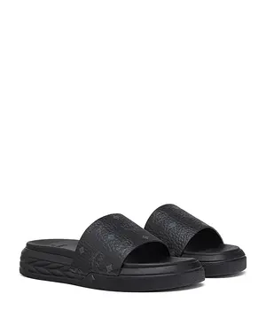 Mcm Visetos Slide Sandals