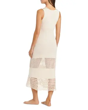 BLEU BY ROD BEATTIE Long Crochet Dress Swim Cover-up - Natural