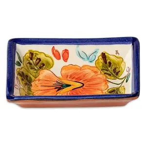 COSTA NOVA Alentejo Terracotta Hand-painted Dipping Plate - Blue