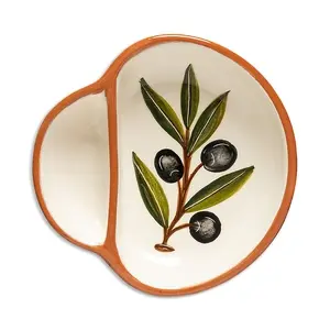 COSTA NOVA Alentejo Terracotta Hand-painted Dish - Olive