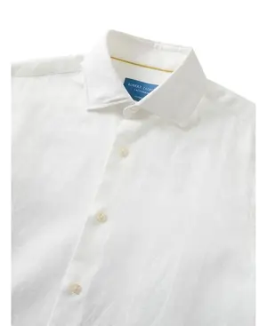 Robert Talbott Reynolds Paisley Jacquard Cotton Linen Blend Shirt In Contemporary Fit - White