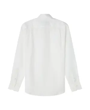Robert Talbott Reynolds Paisley Jacquard Cotton Linen Blend Shirt In Contemporary Fit - White