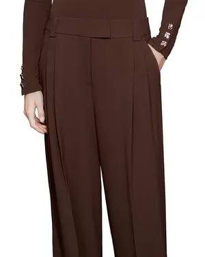 Marella Pressed Pleated Pants - Brown