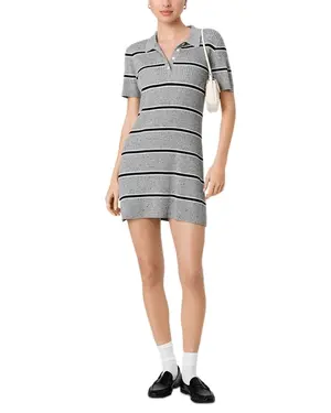 French Connection Mason Knit Varsity Stripe Polo Dress