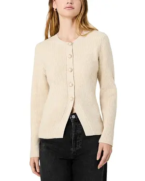 French Connection Marley Knit Button Front Cardigan Sweater - Oatmeal