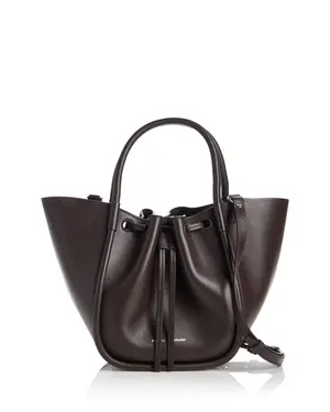Proenza Schouler Small Ruched Leather Tote Bag - Espresso