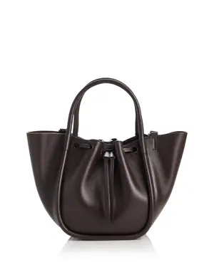 Proenza Schouler Small Ruched Leather Tote Bag - Espresso