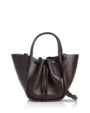 Proenza Schouler Small Ruched Leather Tote Bag - Espresso