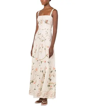 Agua Bendita Lima Navegante Linen Maxi Dress