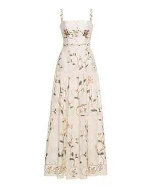 Agua Bendita Lima Navegante Linen Maxi Dress