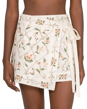 Agua Bendita Luna Navegante Linen Swim Cover-up Skirt - Multicolor