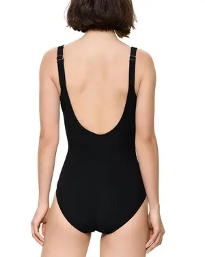 GOTTEX Modern Luxe Surplice One Piece Swimsuit - Black/white