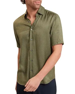 Ted Baker London Regular Fit Geo Tile Shirt - Khaki
