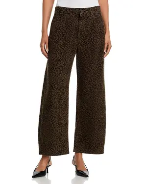 FRAME The Bow High Rise Crop Flocked Jeans