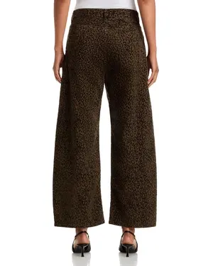 FRAME The Bow High Rise Crop Flocked Jeans