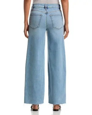 FRAME Le Slim High Rise Palazzo Jeans - Dovetail Raw Fray