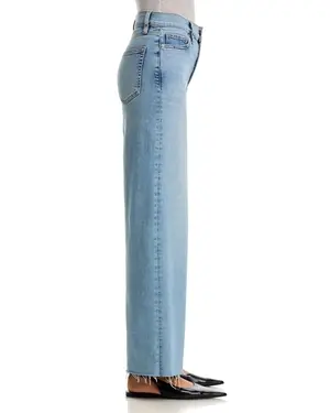 FRAME Le Slim High Rise Palazzo Jeans - Dovetail Raw Fray