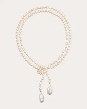 CLUB COASTAL The Pearly Wrap Necklace - White