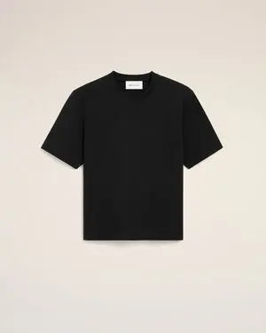 AMI Paris Cotton T-shirt With Embossed De Coeur - Black