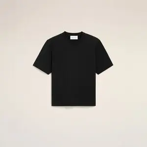 AMI Paris Cotton T-shirt With De Coeur Embroidery - Black