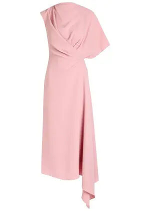 ROKSANDA Elva Asymmetrical Crepe Midi Dress - Pink