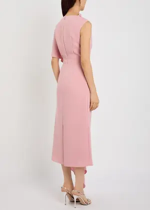 ROKSANDA Elva Asymmetrical Crepe Midi Dress - Pink