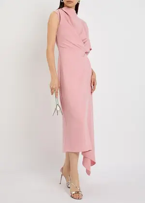ROKSANDA Elva Asymmetrical Crepe Midi Dress - Pink