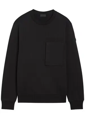 Moncler Embossed-logo Cotton Sweatshirt - Black