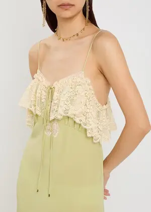 Chloé Lace-trimmed Silk Georgette Maxi Dress