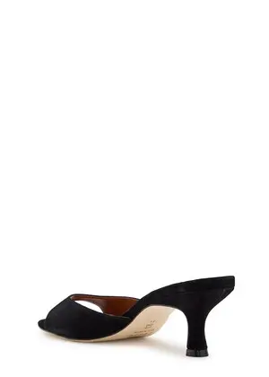 Staud Brigitte 60 Brushed Suede Mules - Black