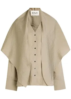 Tove Pinstriped Woven Shirt - Natural