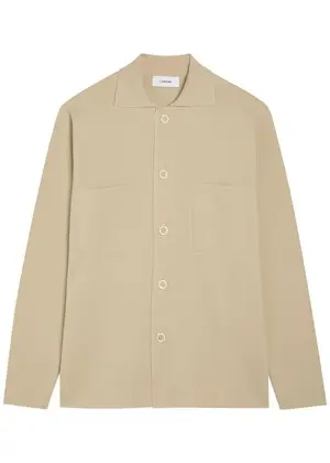 LARDINI Fine-knit Wool Jacket - Beige