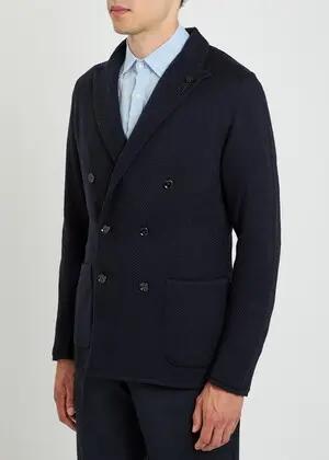 LARDINI Double-breasted Wool Blazer