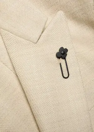 LARDINI Double-breasted Wool And Silk-blend Blazer