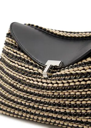 TOTEME T-lock Woven Leather Clutch - Black