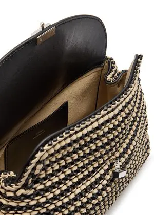 TOTEME T-lock Woven Leather Clutch - Black