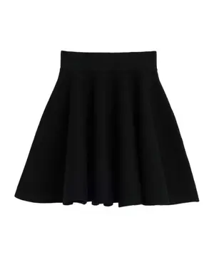 AMI Paris Pleated Midi Skirt - Black