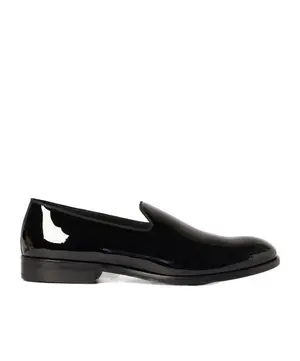 DOUCAL'S Logo Patent Leather Loafers