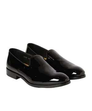 DOUCAL'S Logo Patent Leather Loafers
