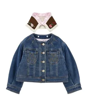Monnalisa Embroidered Patch Denim Jacket
