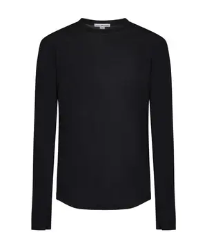JAMES PERSE Shirttail Hem Crewneck T-shirt - Black