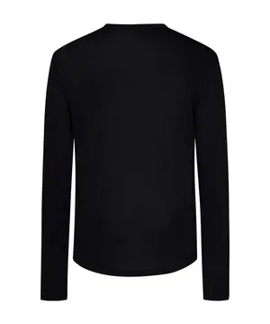 JAMES PERSE Shirttail Hem Crewneck T-shirt - Black