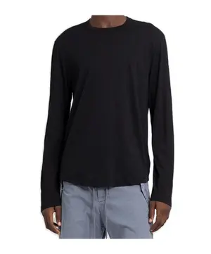 JAMES PERSE Shirttail Hem Crewneck T-shirt - Black
