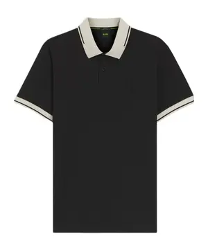 Hugo Boss Tipped-trim Polo Shirt - Black