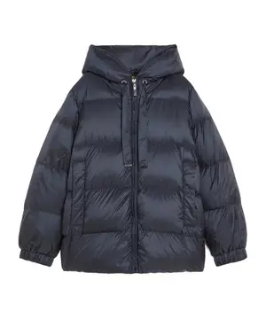 Max Mara Seia Zip-up Drawstring Hooded Jacket - Black