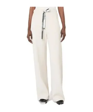 Max Mara Smmbali Drawstring Wide Leg Pants - White