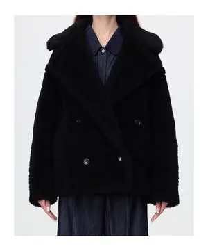 Max Mara Malcuno Double-breasted Alpaca, Virgin Wool, And Silk Blend Jacket - Black
