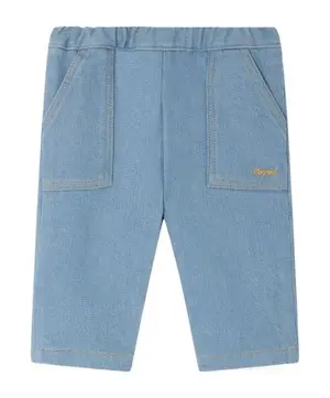 Bonpoint Thursday Baby Denim Trousers In Organic Cotton - Blue-gray