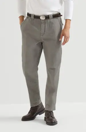 Brunello Cucinelli Cotton Chevron Cargo Trousers